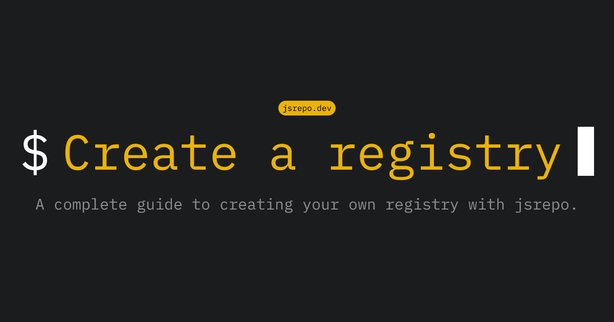 Create a registry